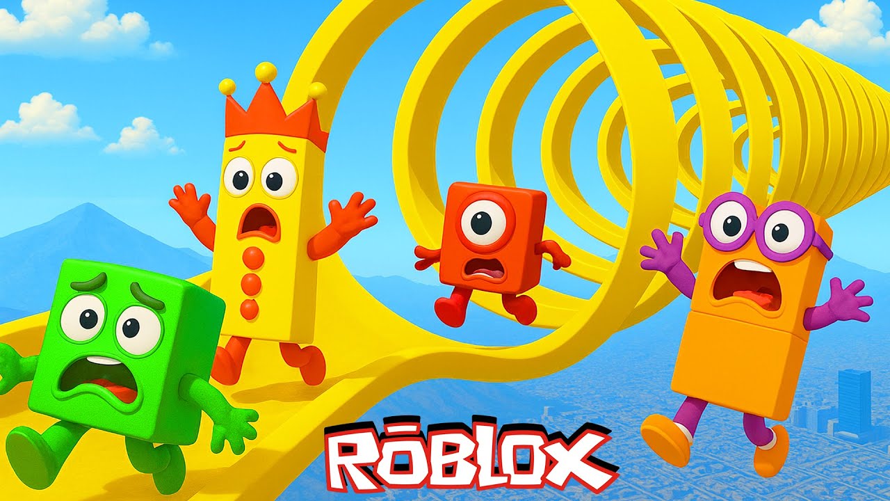 Numberblocks Play BIGGEST SLIDE EVER in Roblox! - YouTube