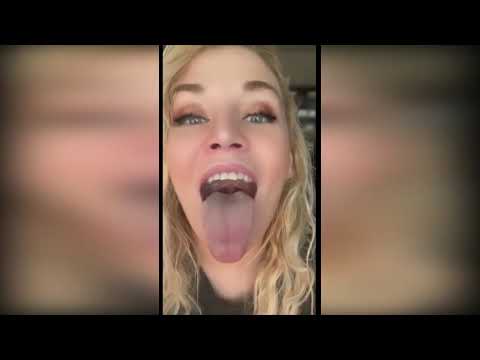 Girl Long Tongue Out Challenge 181