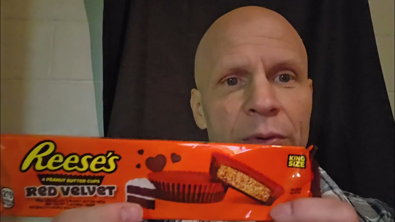 New Red Velvet Reese's Peanut Butter Cups Review - YouTube