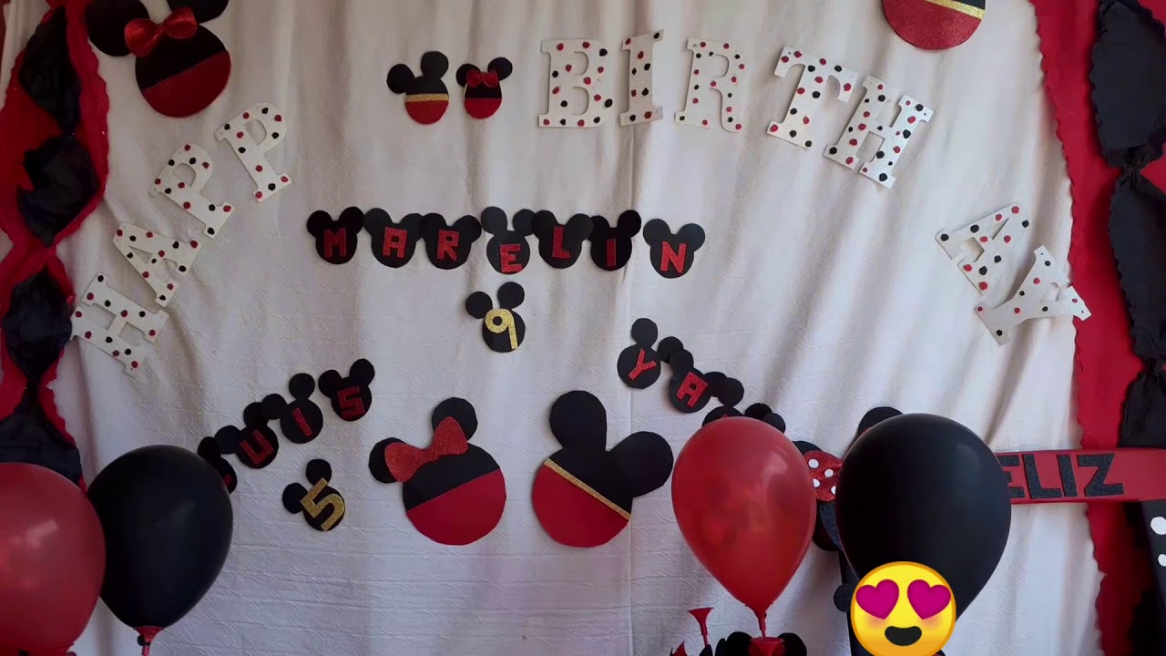 Decoraciones de mini y miki mouse - YouTube
