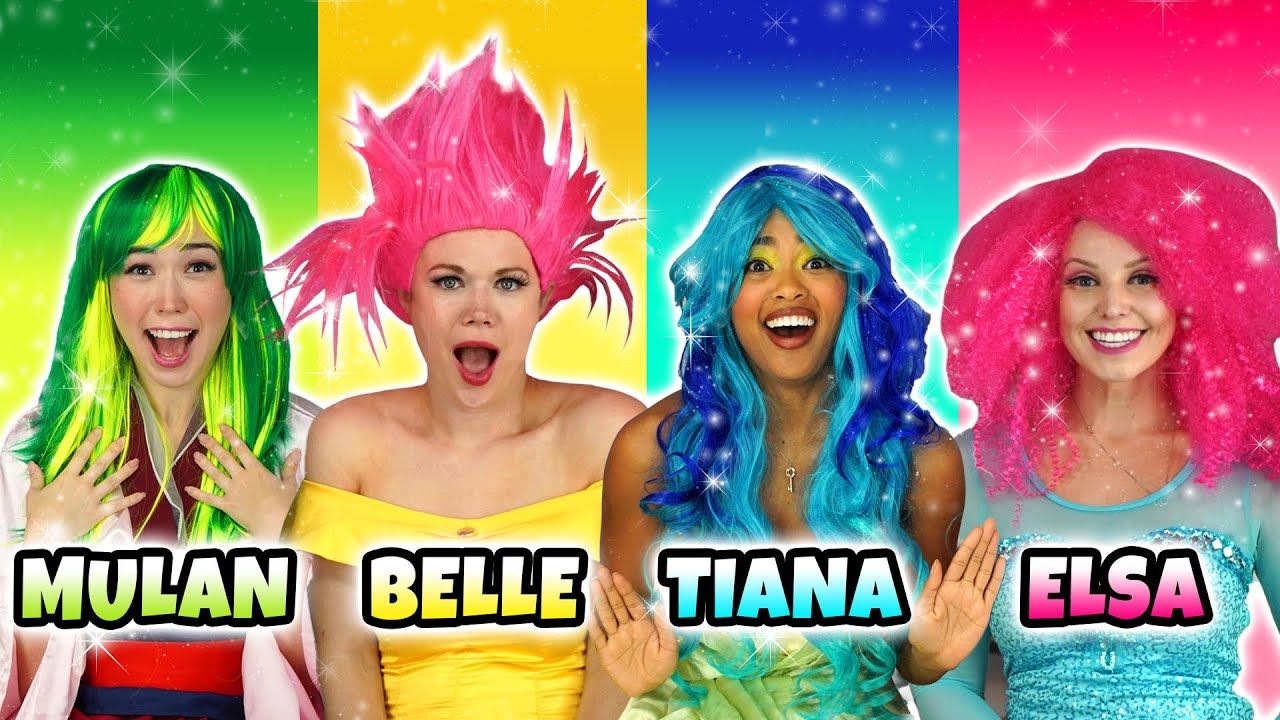 DISNEY PRINCESS MAGIC HAIR COLORS, WHAT HAPPENS TO ELSA, BELLE, MULAN ...