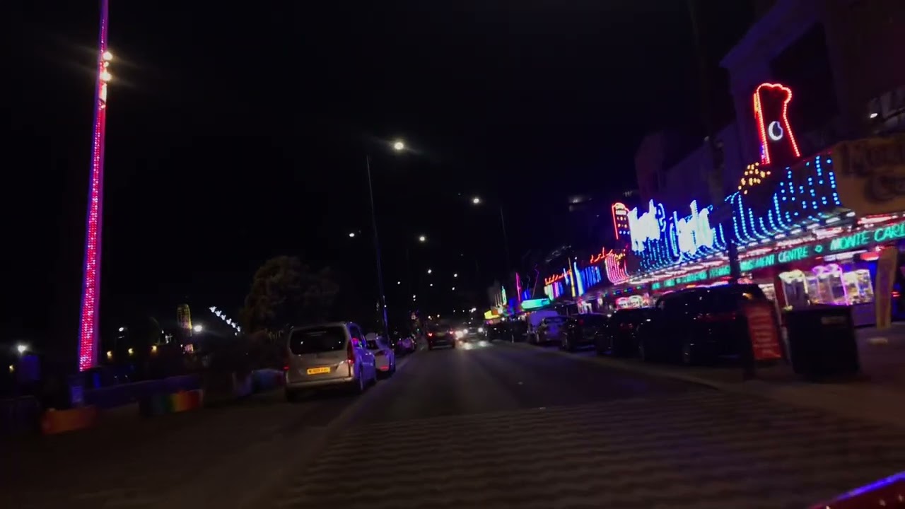 Southend on sea main strip at night - YouTube