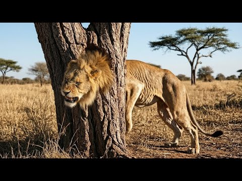 A Man Discovers a Weak Lion Stuck in a Tree Hole for 6 Months – Then Something Amazing Happens!