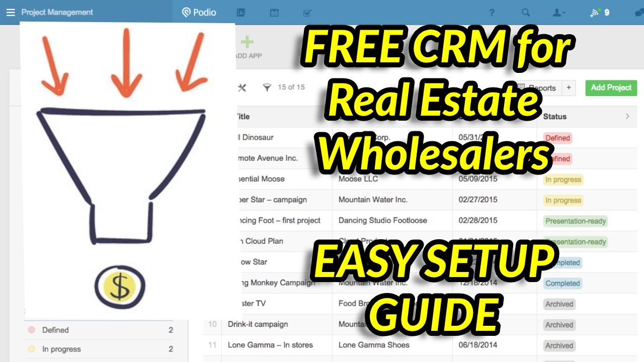 Simple & FREE Podio Setup Guide for Real Estate Wholesaling - YouTube