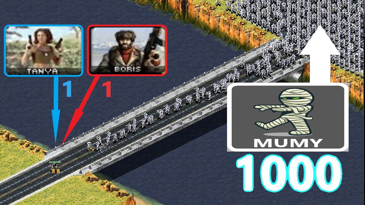 Can Tanya and Boris defend the bridge vs 1000 Mummies - Red Alert 2 ...
