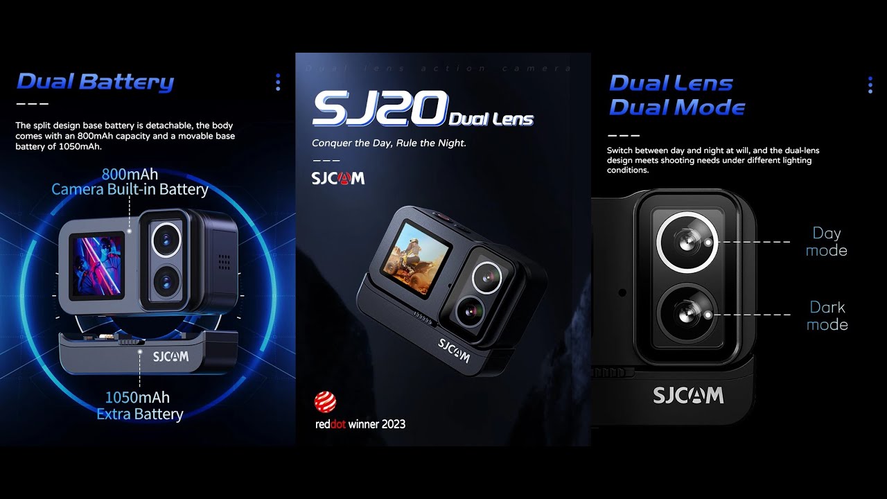 Новая Экшн-камера SJCAM SJ20 с двумя камерами и двойным объективом ...