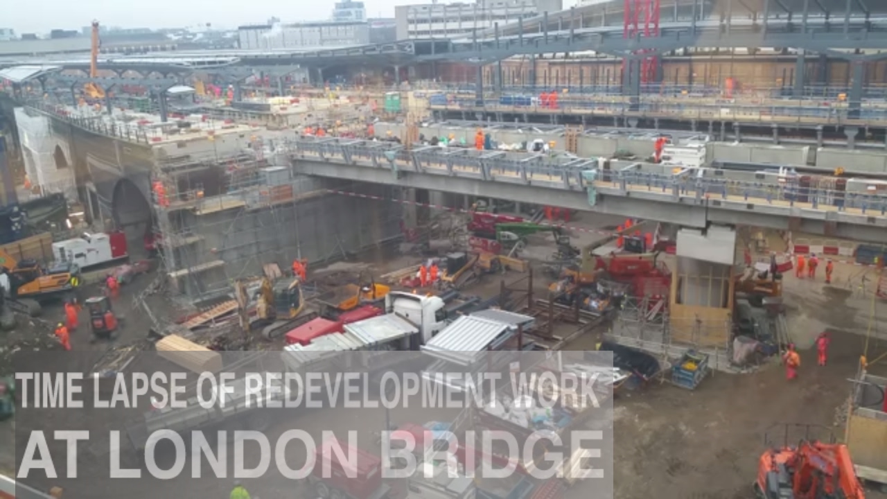 Time-lapse of redevelopment work at London bridge station 25/01/17 ...