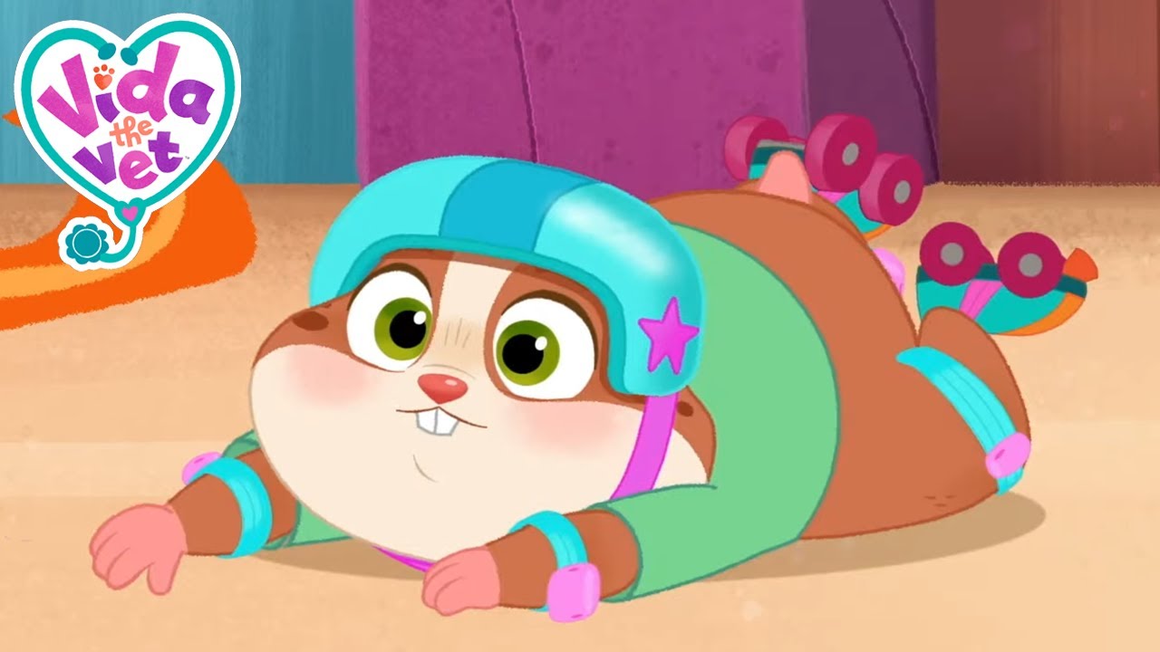 Popcorn takes up a new Hobby ⛸ | Vida the Vet | Cartoons for Kids - YouTube