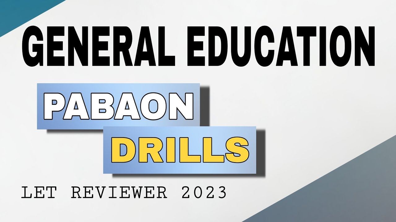 Gen Ed | PABAON DRILLS - YouTube