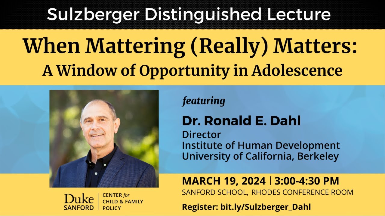 Sulzberger Distinguished Lecture - Ronald Dahl - YouTube