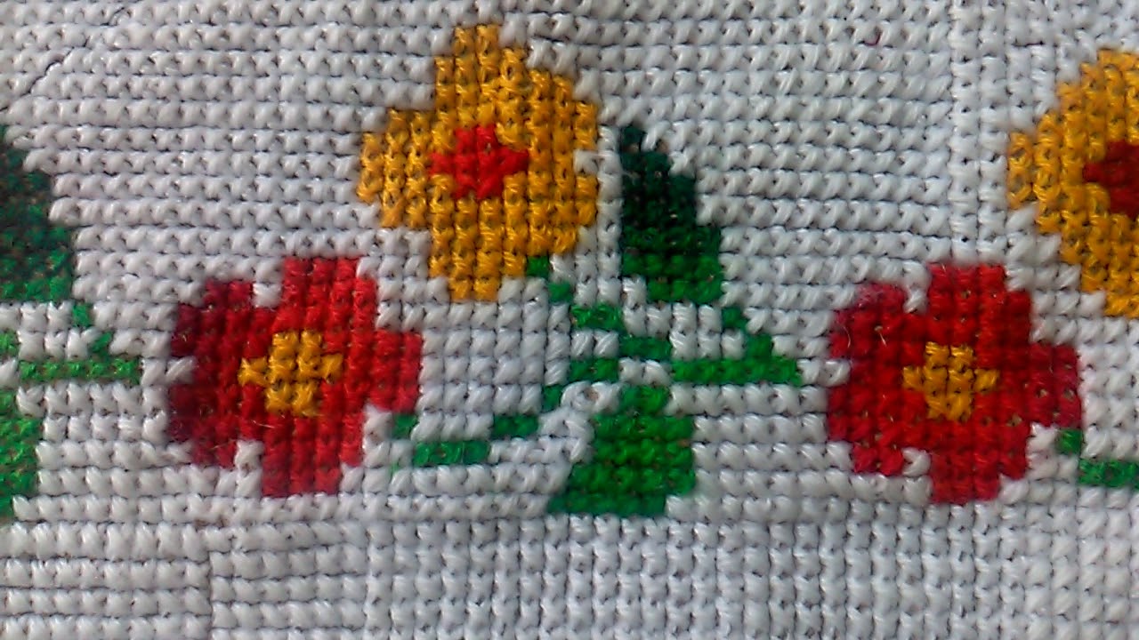 Cross stitch:- border line desig roses (ason design) - YouTube