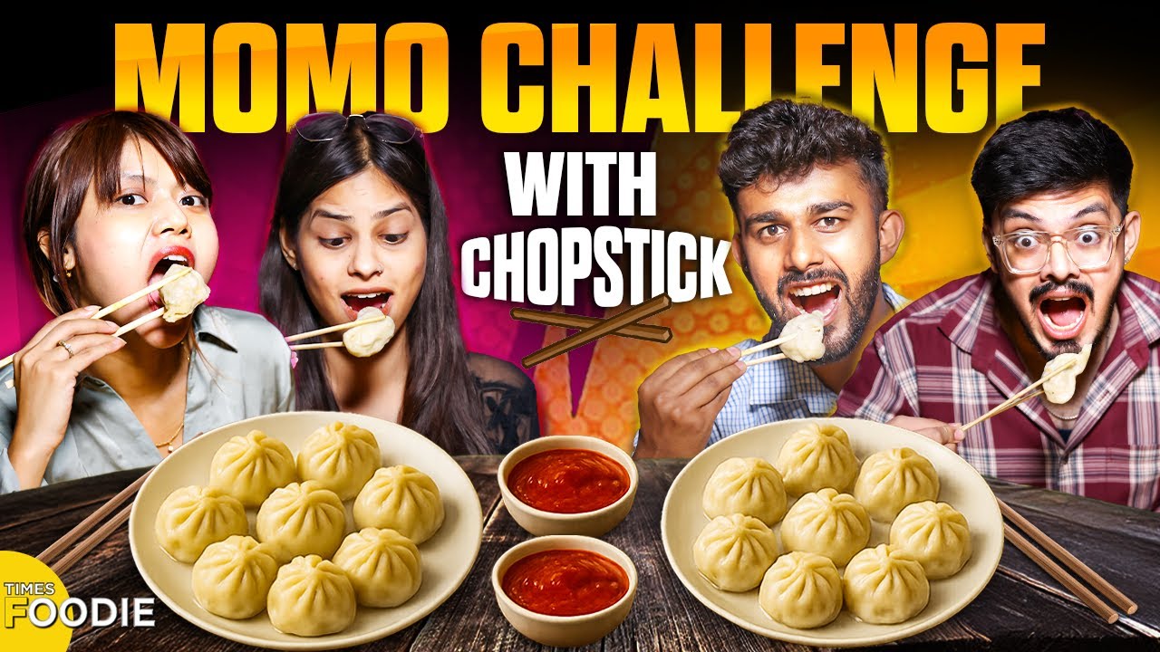 Momo Eating Challenge with Chopsticks Under 1 Minute | Fun eating ...