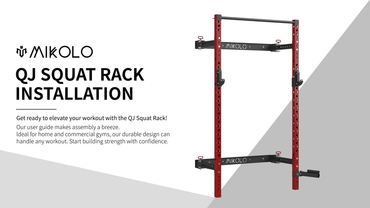 Mikolo QJ Folding Wall Mounted Squat Rack Installation | Mikolo - YouTube