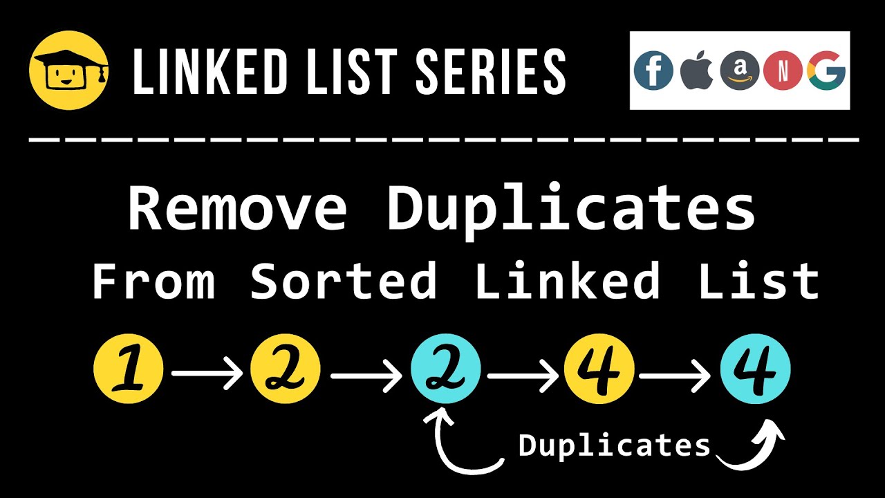 Remove Duplicates From Sorted LinkedList YouTube Remove Duplicates From Sorted LinkedList YouTube