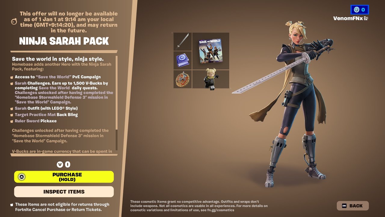 Ninja Sarah Fortnite STW Starter Pack Showcase! (AVAILABLE 7th May ...