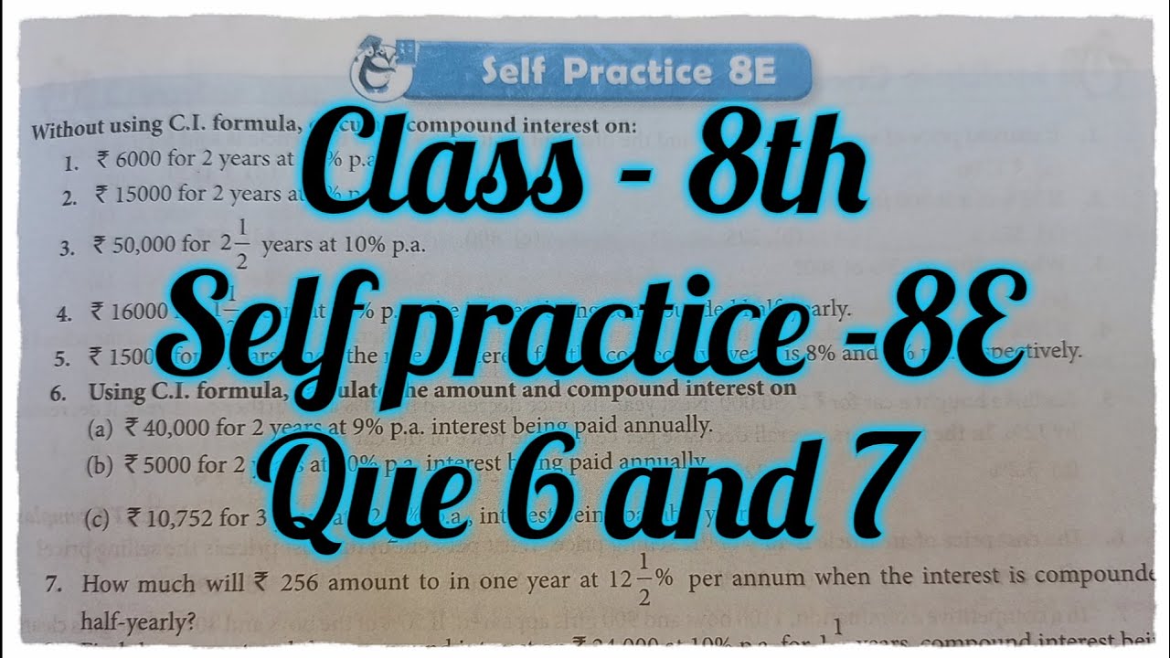new learning composite mathematics class 8 self practice 8e| Schand ...