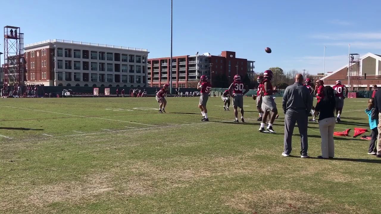 Alabama inside linebacker drills | Spring 2018 - YouTube