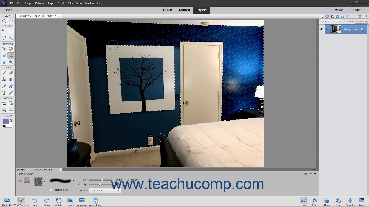 Photoshop Elements 2021 Tutorial The Pattern Stamp Tool Adobe Training ...