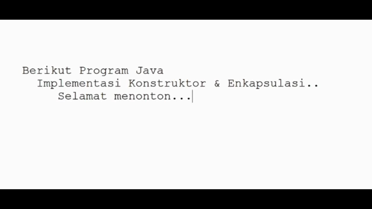 Program Java - Implementasi Konstruktor & Enkapsulasi - YouTube