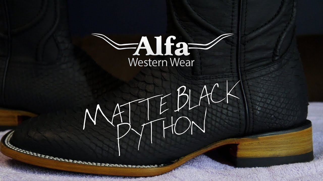 Alfa Western Wear (Matte Black Python Print) On Feet Review - YouTube