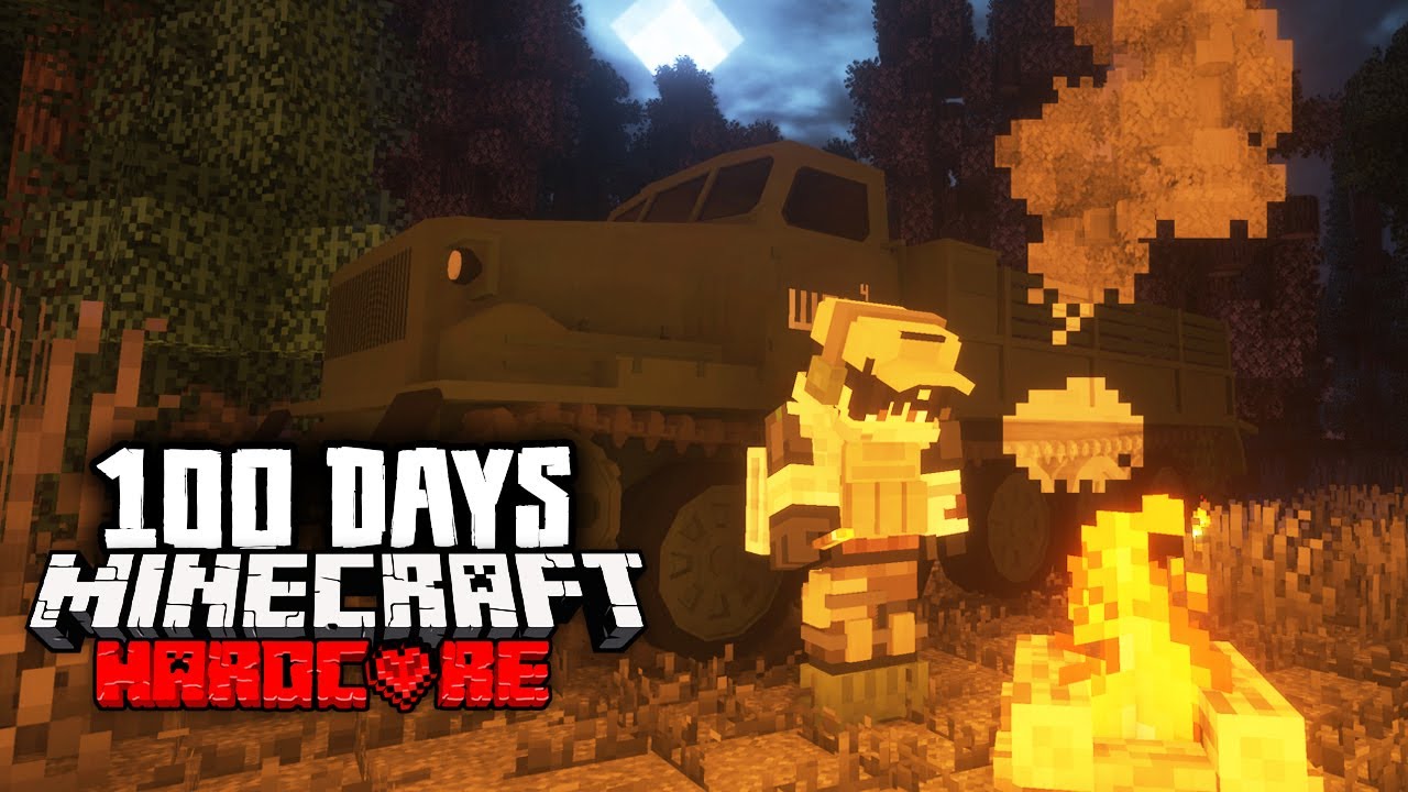 I Survived 100 Days in a Zombie WAR in Minecraft Hardcore - YouTube