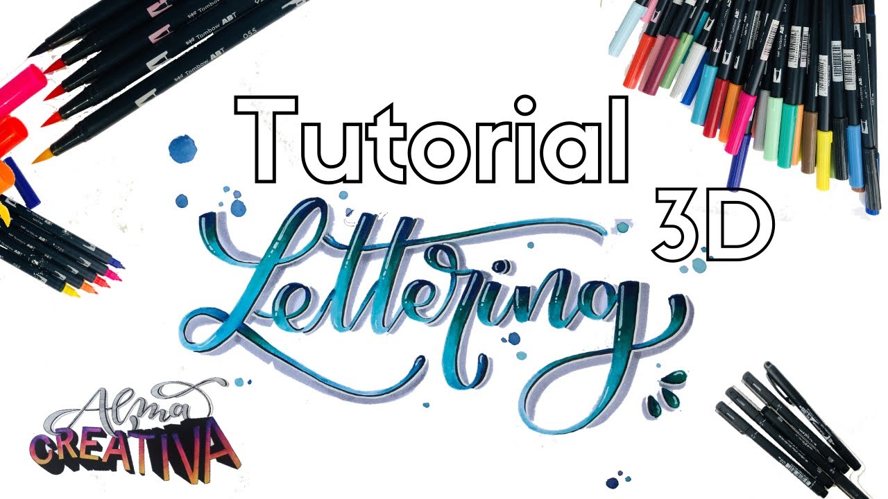 Tutorial LETTERING 3D | Alma Creativa | paso a paso | BLENDING ...