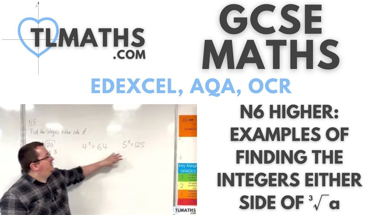 GCSE Maths: N6h-22 Examples of Finding the Integers either side of ³√a ...