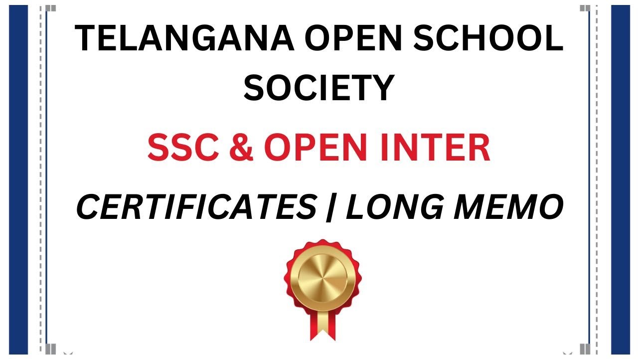 Telangana Open School Society (TOSS) SSC & Open Inter Long Memo's - YouTube