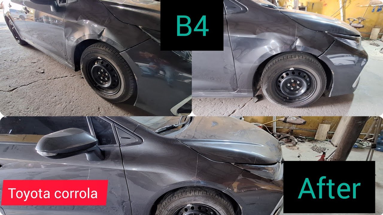 #TOYOTA CORROLA FRONT FENDER REPAIR #NO PAINT NO FILLER #PINOY CAR ...