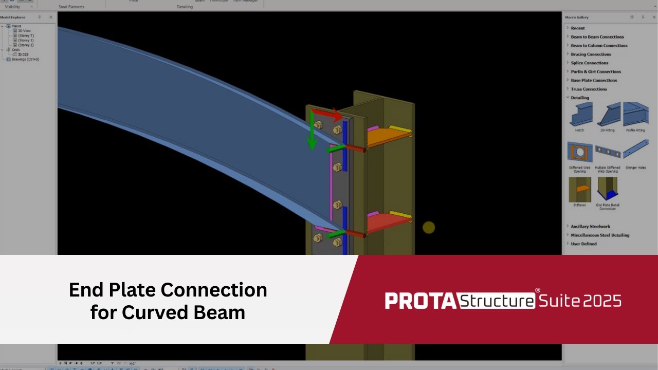 End Plate Connections for Curved Beams in ProtaSteel 2025 - YouTube