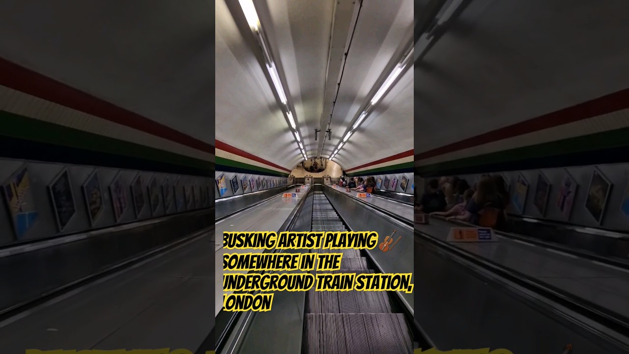 Busking artist playing 🎻 somewhere in the underground train station ...