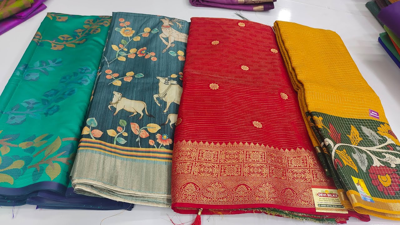DEVI SILKS is live!Fancy kalamkari chex,chik pallu buta,semi kathan ...