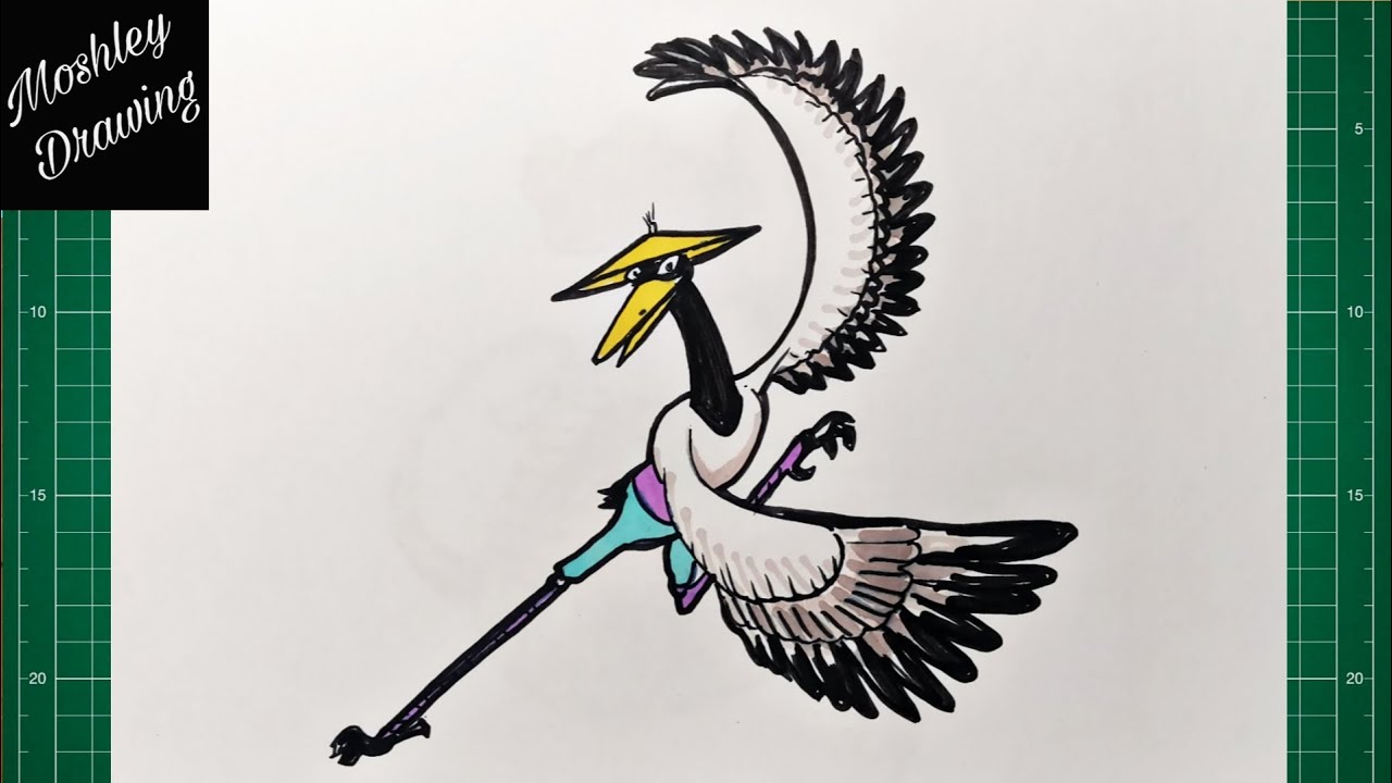 How to Draw Master Crane from Kung Fu Panda - YouTube