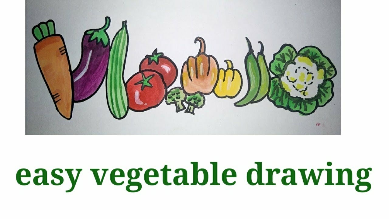 how to draw vegetables / very easy drawing for kids - YouTube