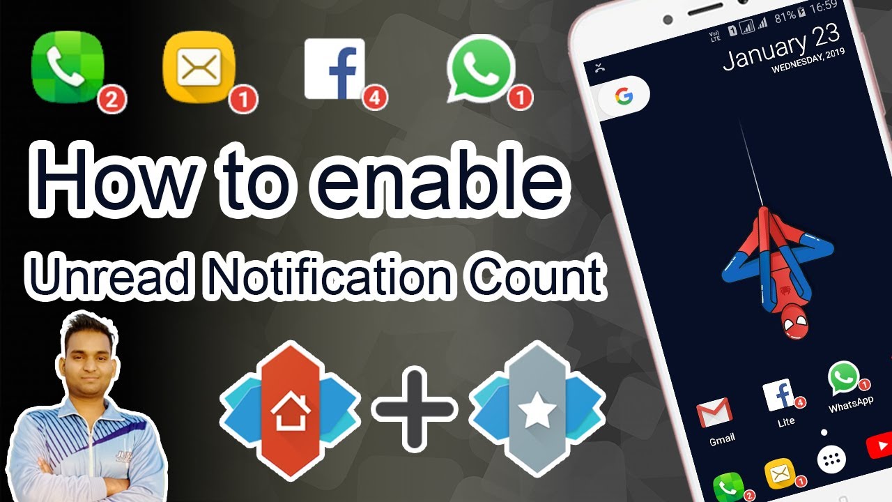 Enable notifications count in any Android mobile using Nova launcher ...