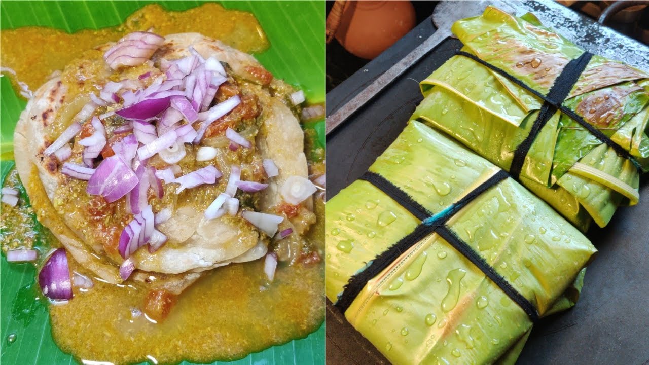 Veg kizhi parotta | வாழை இலை புரோட்டா| potalam parotta recipe #foodzeee ...