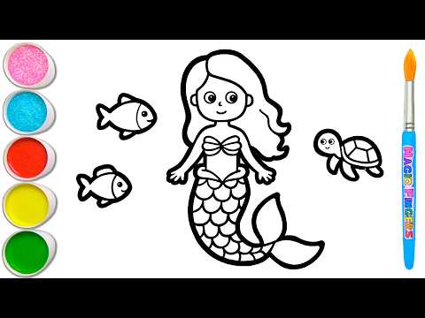 🧜‍♀️🌊 Deniz Kızı ve Sevimli Deniz Arkadaşları | Çocuklar İçin Farkındalık Çizimi ve Boyaması #435