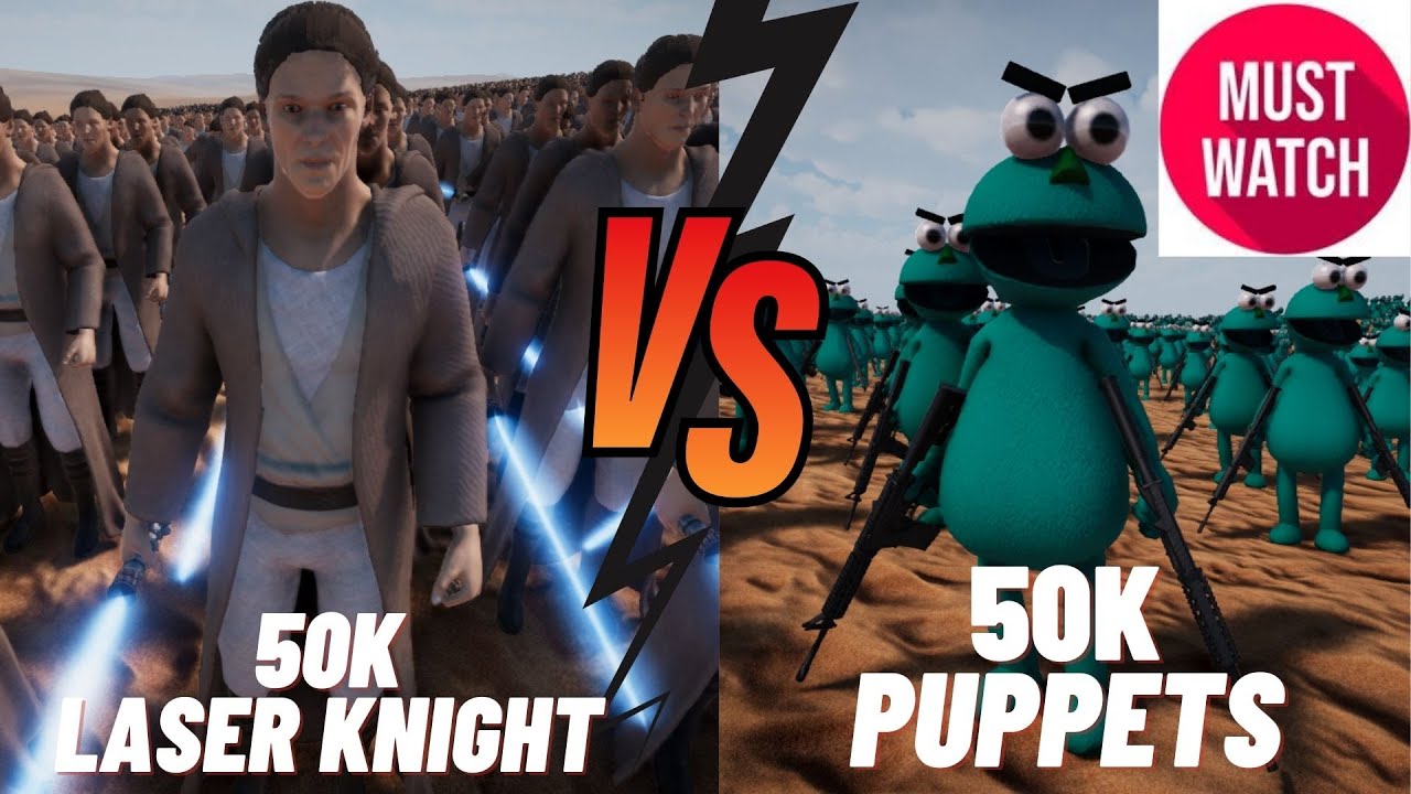 LASER KNIGHT VS PUPPETS II Ultimate Epic Battle Simulator 2 II #3 - YouTube
