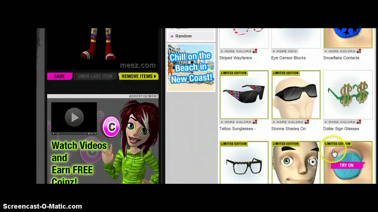 Meez 2 eyes glitch - YouTube