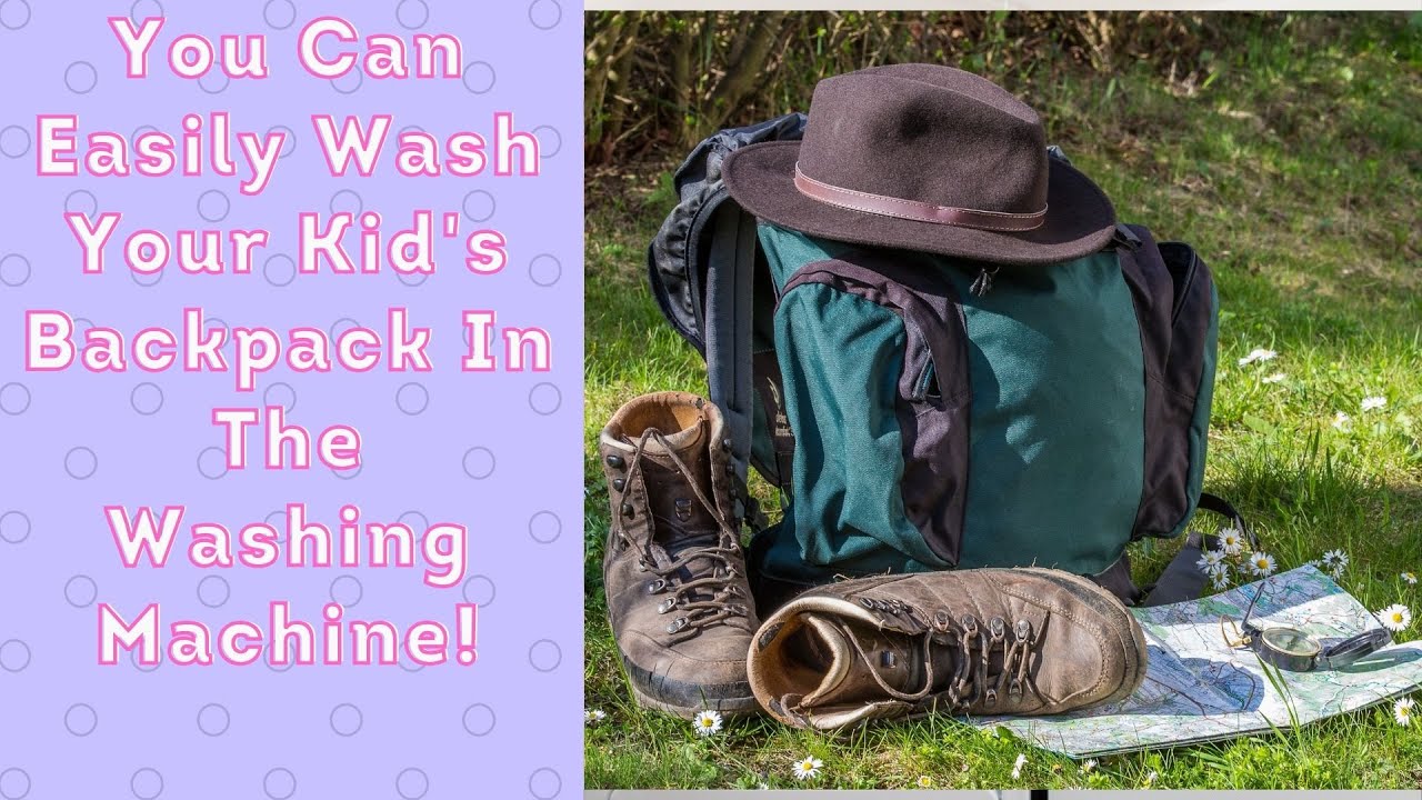 You can easily wash your kid's backpack in the washing machine! - YouTube