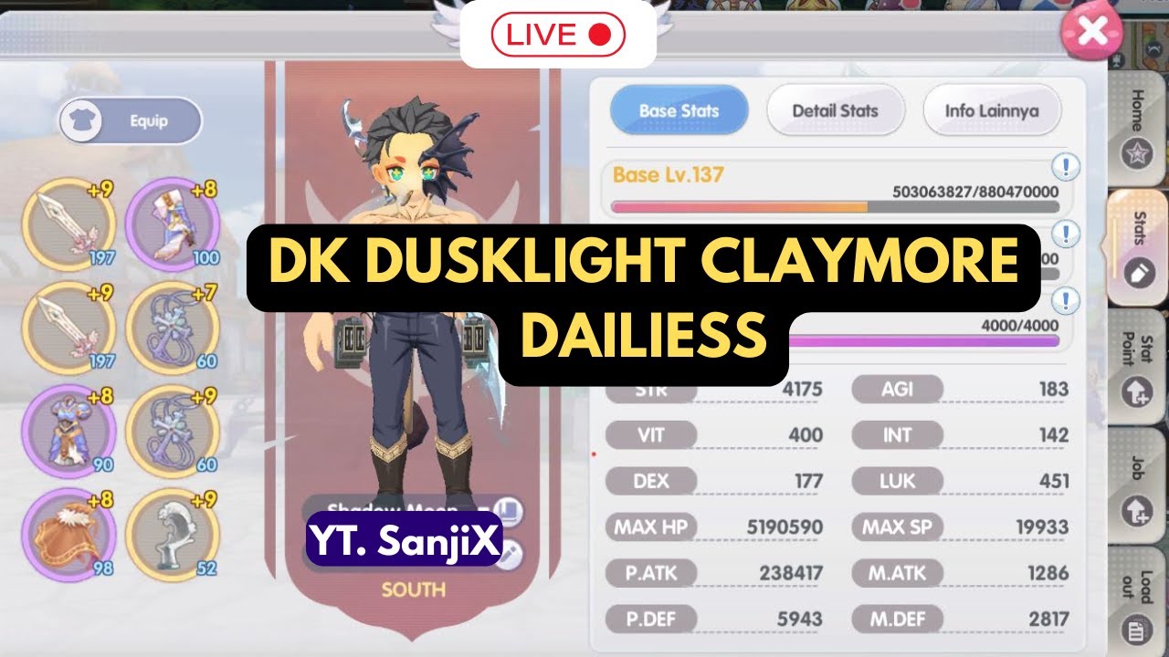 DK DUSKLIGHT CLAYMORE DAILIIES WKWK - Ragnarok X: Next Generation - YouTube
