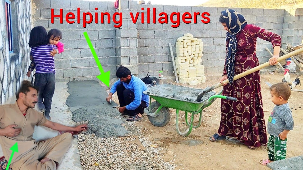 Empathy of villagers:building porch of Mahbubeh's house during ...