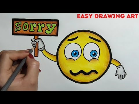 how to make sorry greeting card drawing || how to draw sorry poster ...