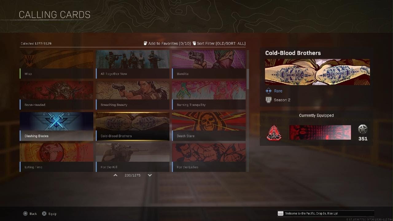 CoD - modern warfare and warzone | all my calling cards earned in ...