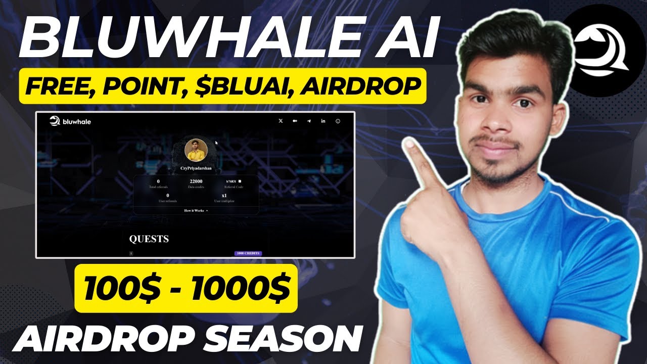 Bluwhale Airdrop | Earn $BLUAI token | How to Join Bluwhale AI Project | - YouTube