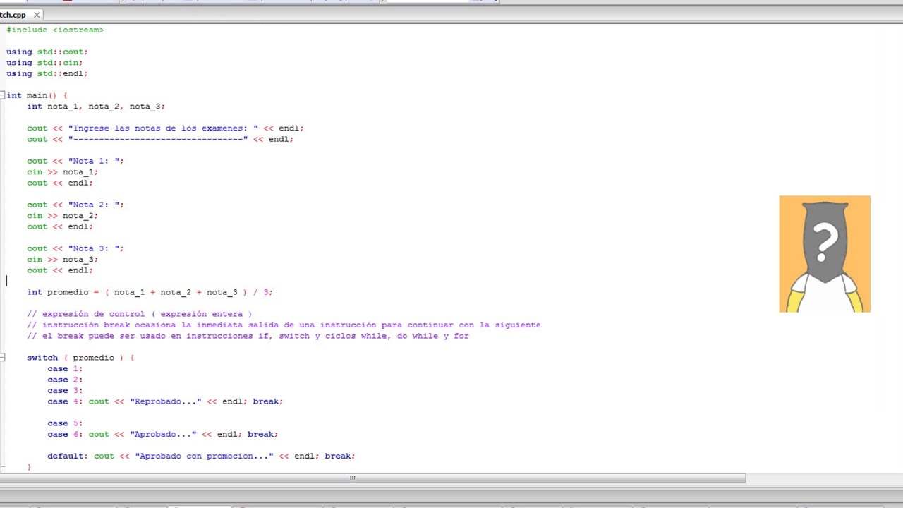 ALGORITMOS EN C++ [ CLASE 2 - INSTRUCCIÓN DE DECISIÓN MÚLTIPLE SWITCH ] - YouTube