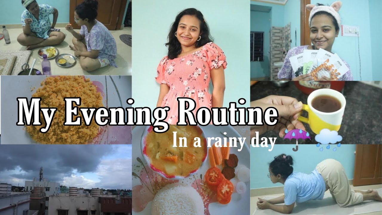 My Evening Routine in a Rainy Day | Cooking | Yoga | Skincare | Masti ...