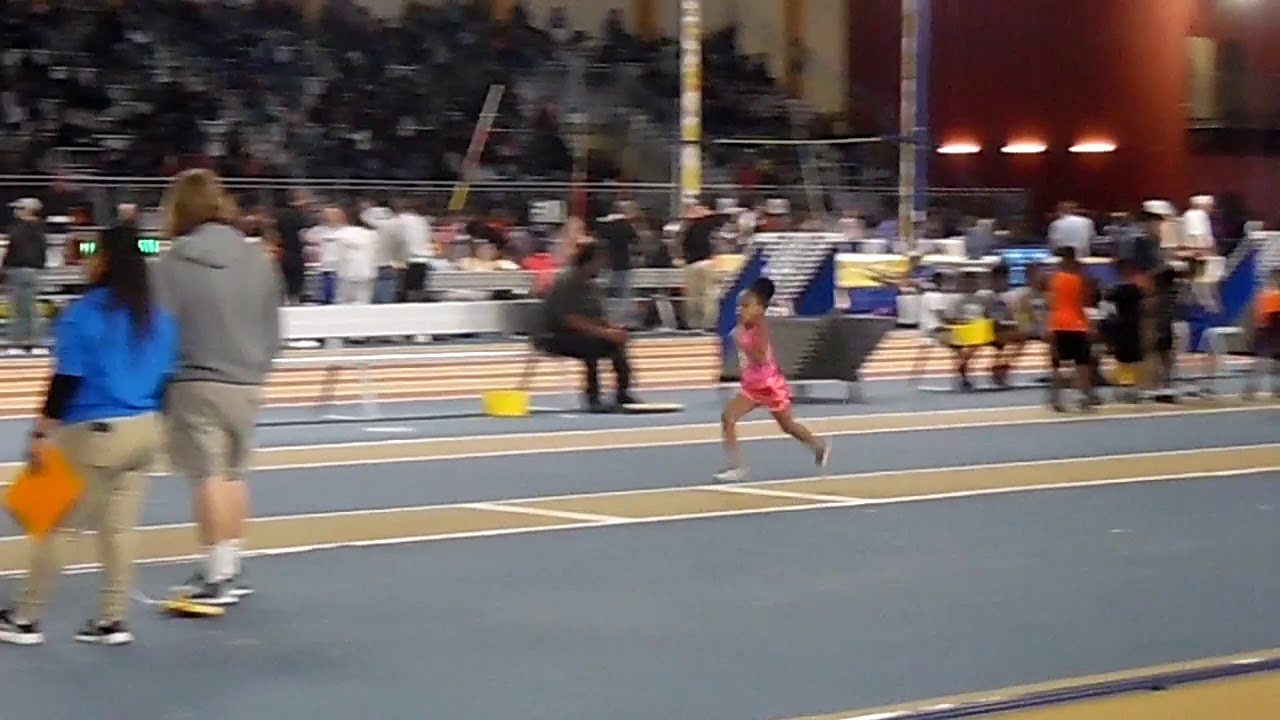Kyleigh Mitchell 8u Long Jump 2019 USATF GALLERIA GAMES - YouTube