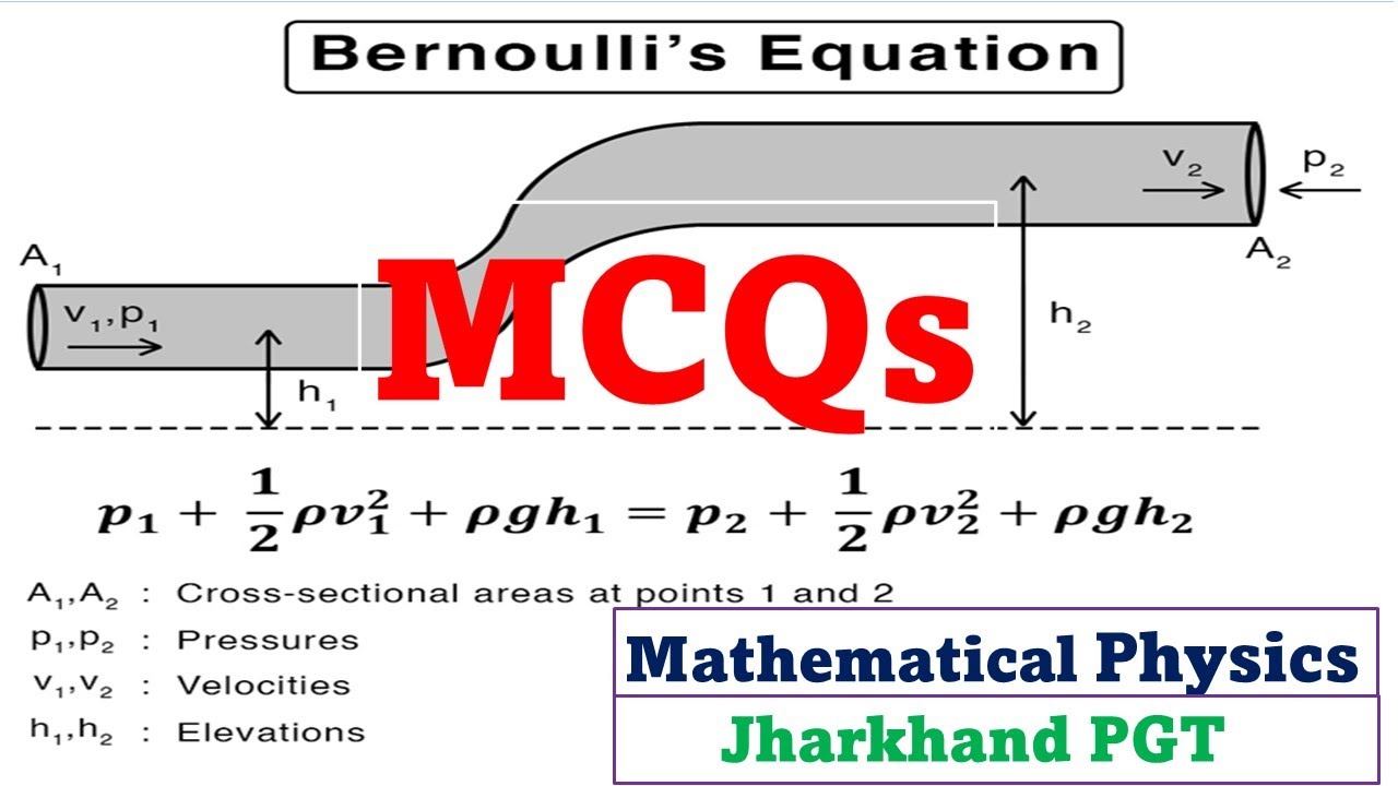 MCQ Bernoulli's equation, equation of continuity, Example, streamline fluid motion #fluid ...