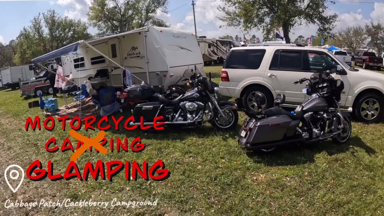 Motorcycle Camping! I MEAN MOTORCYCLE GLAMPING at Cackleberry ...